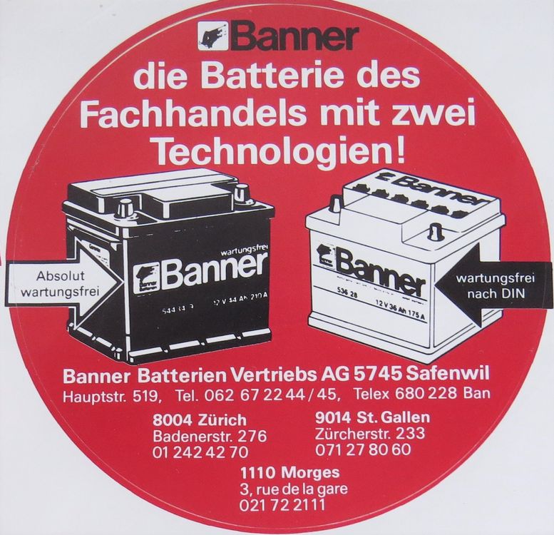 Sticker Banner Batterien (Neu (gemäss Beschreibung)) in Ettingen für ...
