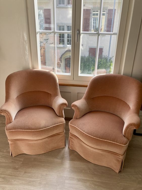 Zwei Vintage Sessel aus Samtstoff | Kaufen auf Ricardo
