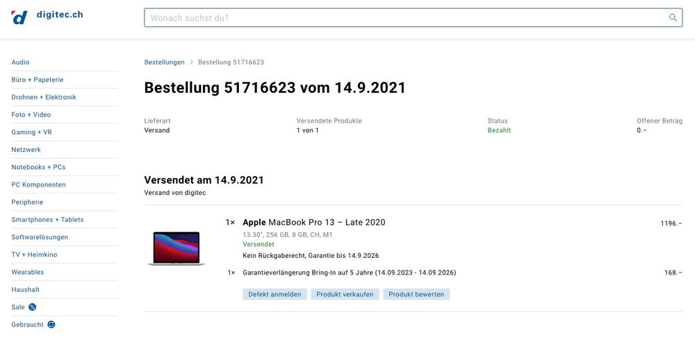 Apple MacBook Pro 13 (Late 2020) – Garantie bis Sept. 2026 (Gebraucht ...