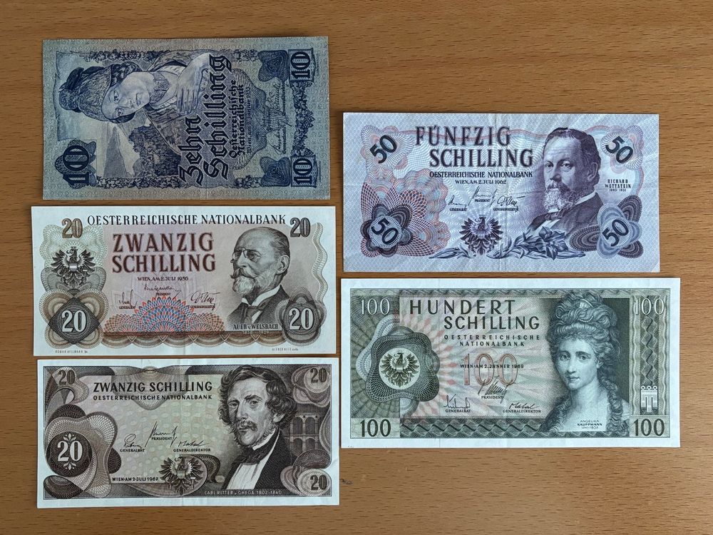 Alte Banknoten Österreich Schilling 1933-1969 (Gebraucht) in Esslingen ...