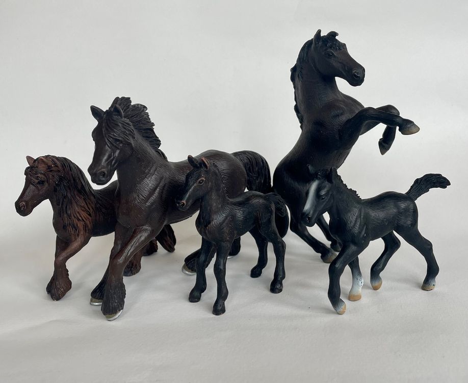 6 Schleich Pferde Fohlen Stute Hengst Friese Pferd | Kaufen auf Ricardo