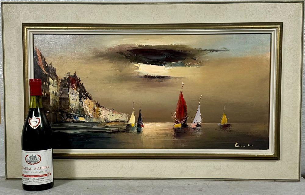 Ölgemälde mit Schiffen im Mondschein Unleserlich Signiert (Gebraucht) in Root für CHF 65 – mit ...