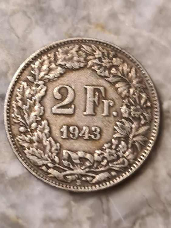 Silbermünze CHF 2.-- 1943 | Kaufen auf Ricardo