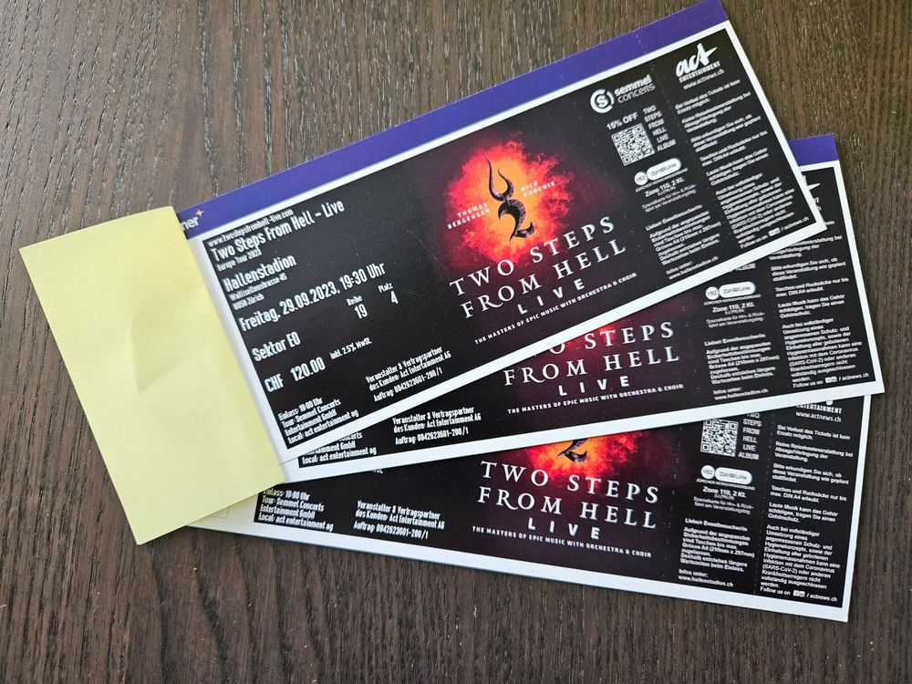 3x Spezial Preis! Two Steps from Hell Tickets Zürich | Kaufen auf Ricardo