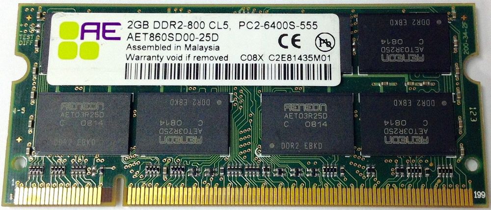 AE AET860SD00-25D Laptop-Memory DDR2 800MHz Arbeitsspeicher | Kaufen ...