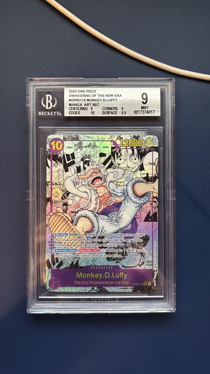 One Piece Karte Monkey D. Luffy BGS 9 Mint (Neu (gemäss Beschreibung ...