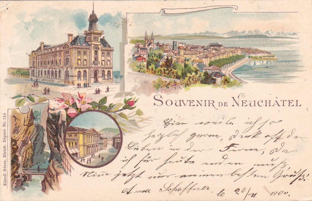 1900/04, "Souvenir de Neuchâtel" bzw. "Souvenir du Lac (Gebraucht) in Wenslingen für CHF 5 – mit ...