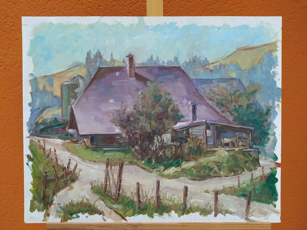 Öl auf Platte signiert, datiert (Gebraucht) in Bretzwil für CHF 52 – mit Lieferung auf Ricardo ...