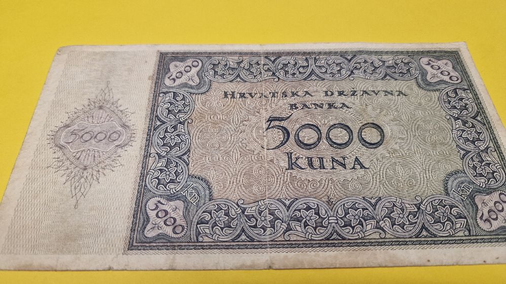 Kroatien 5000 Kuna Banknote, Jahr 1943 Rarität! top (Gebraucht) in ...