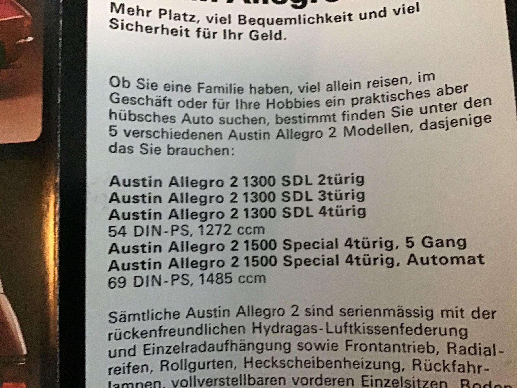 Austin Allegro 2 - Original Prospekt von 1973, Top Zustand (Gebraucht ...