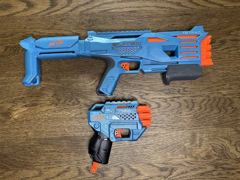 Nerf Elite 2.0 Tetrad QS-4 & Trio TD-3 Blasters - Bundle! (Neu (gemäss ...