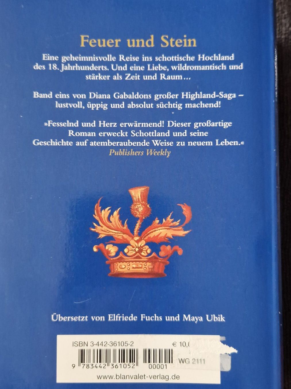 Diana Gabaldon Feuer und Stein Outlander Roman Band 1 (Gebraucht) in ...