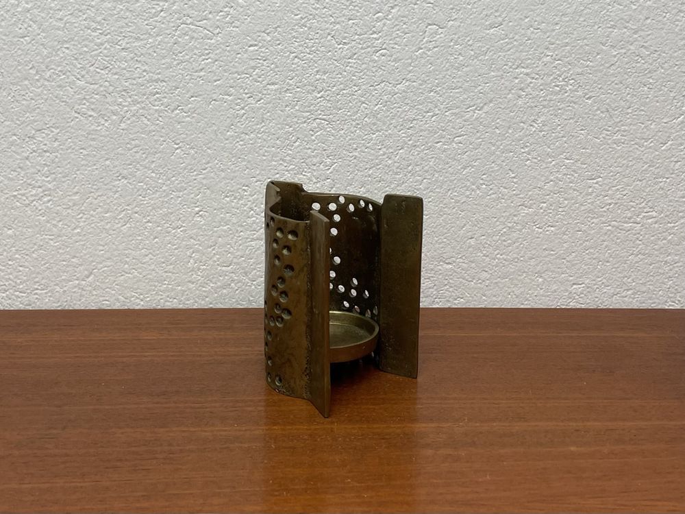 Massiver vintage Messing Kerzenständer Brutalismus Design | Kaufen auf Ricardo