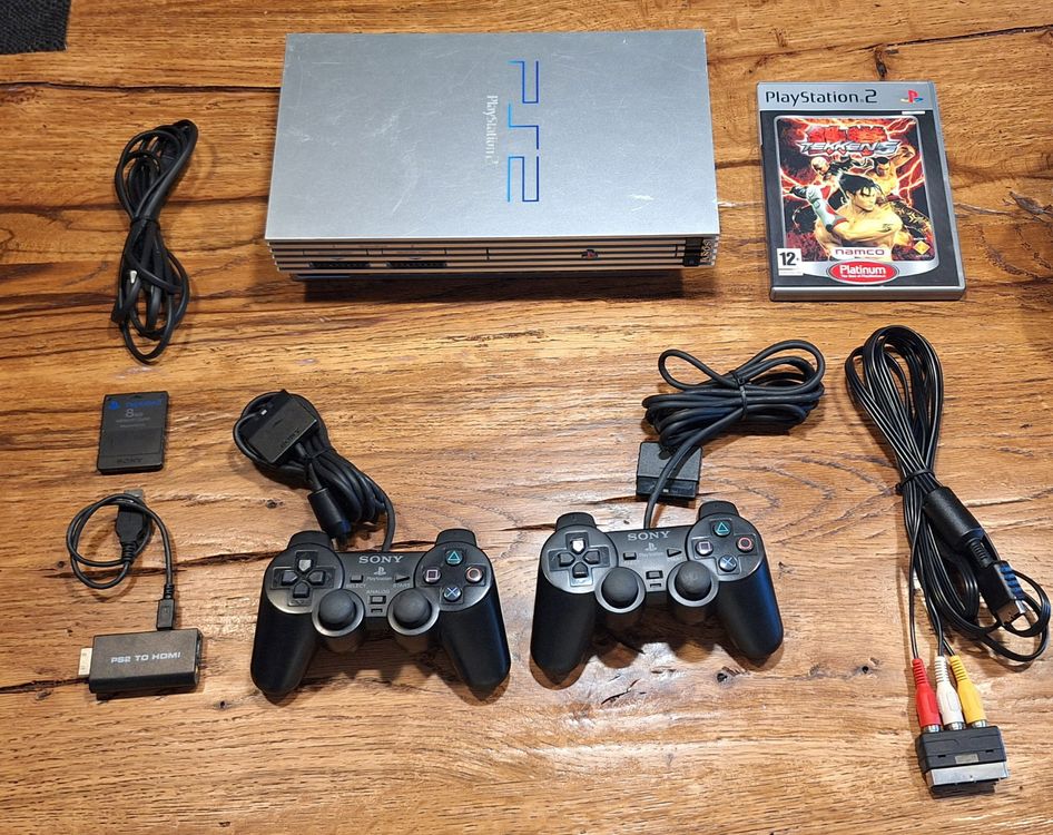 Sony PS2 Fat silver + 2 Controller / Tekken 5 + HDMI Con. (Gebraucht) in Reigoldswil für CHF 66 ...