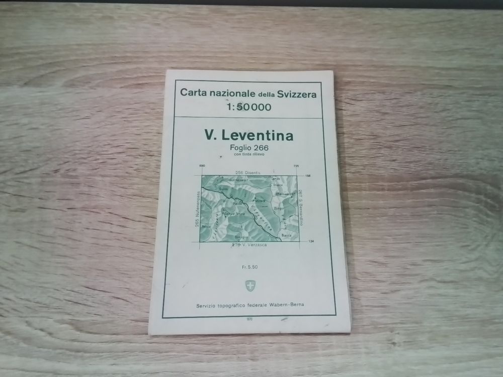 Carta nazionale Svizzera: V. Leventina Foglio 266 / 1950, 70 (Gebraucht) in für CHF 1 – mit ...