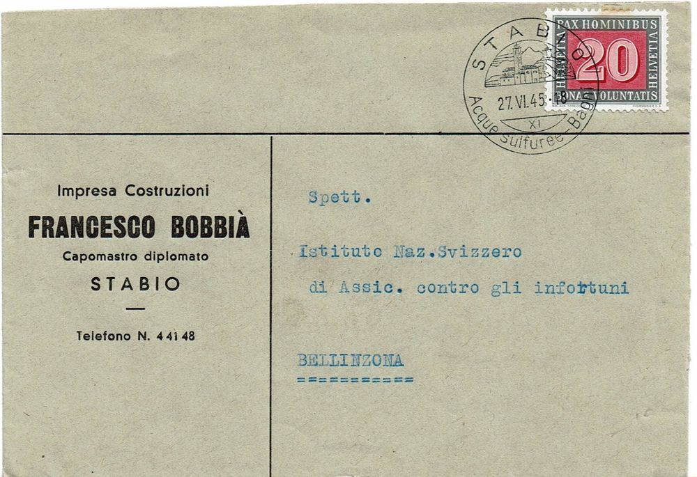 AVEN/Lettre publicité avec Pax 264 Francesco Bobbià Stabio | Kaufen auf ...