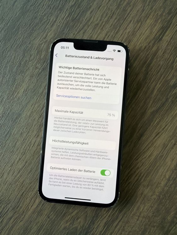 Apple iPhone 13 mini – 128 GB – 75 % Akku – Rückseite mit Sp (Gebraucht ...
