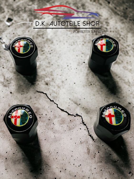 Alfa Romeo Ventilkappe Aluminium 4er-Set Neu in Schwarz | Kaufen auf ...