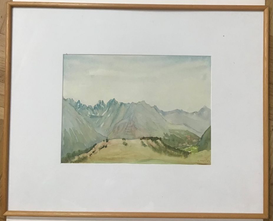Berglandschaft Aquarell Signiert | Kaufen auf Ricardo