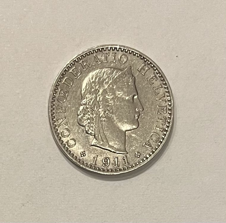20 Rappen Münze 1911 (Gebraucht) in Reiden für CHF 1 – mit Lieferung auf Ricardo kaufen