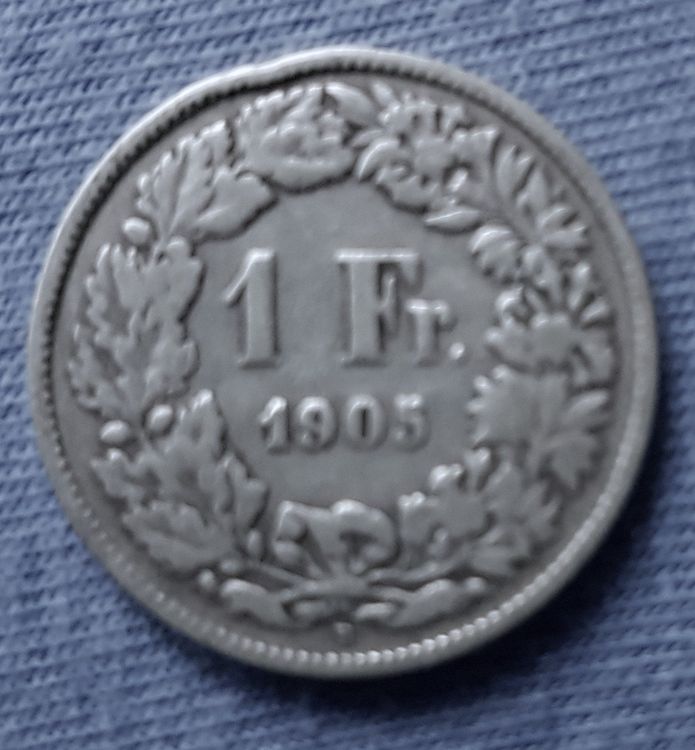 1 Franken 1905 uralte sehr rare Silbermünze ab nur 1 Fr !!! | Kaufen auf Ricardo