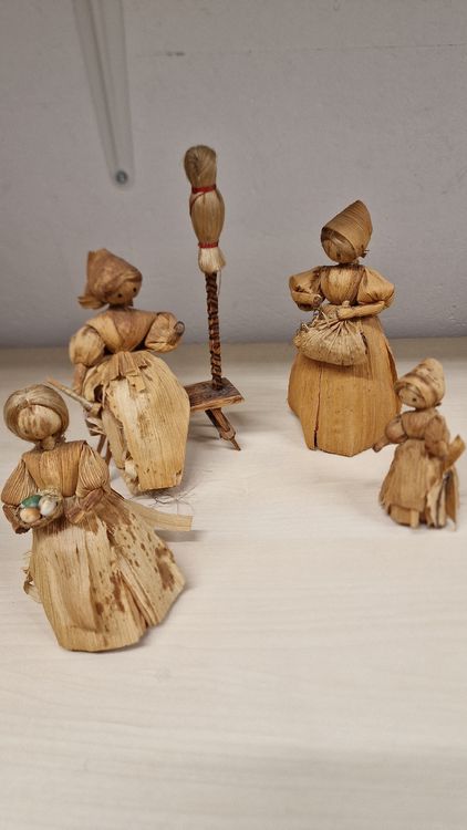4 Strohfiguren Handarbeit Vintage Deko Figuren Set | Kaufen auf Ricardo