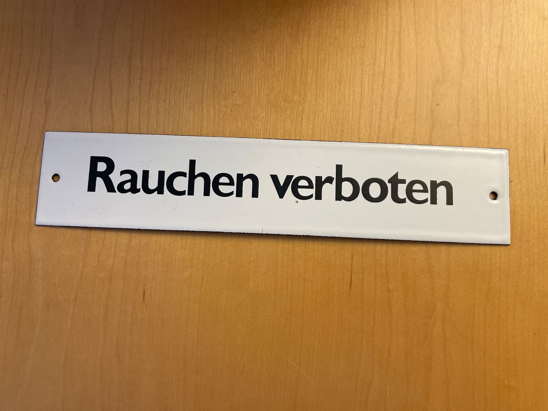 Vintage Hinweisschild „Rauchen verboten“ aus Email ca. 1980 (Gebraucht ...