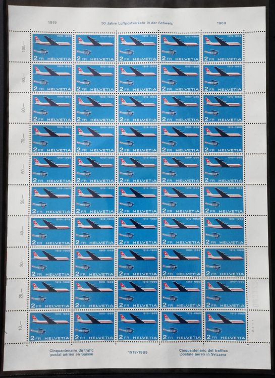 Grossbogen FWM **: 465 - 50 J. Flugpost - Abart 1.01 (Neu (gemäss Beschreibung)) in Goldswil für ...