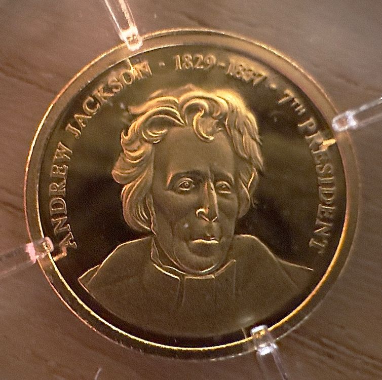 Goldmünze "Andrew Jackson" 2009 (0.5 g) (Neu und originalverpackt) in ...