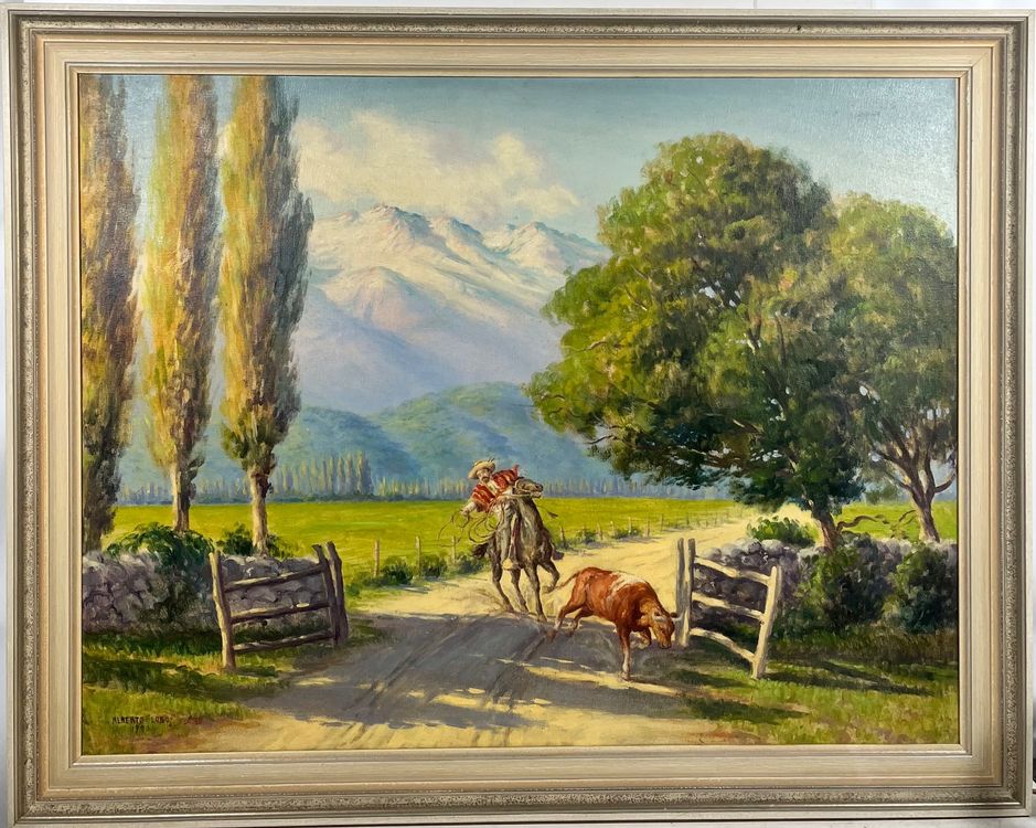 Alberto Lobos (1892-?) Grosse Gemälde auf Leinwand | Kaufen auf Ricardo