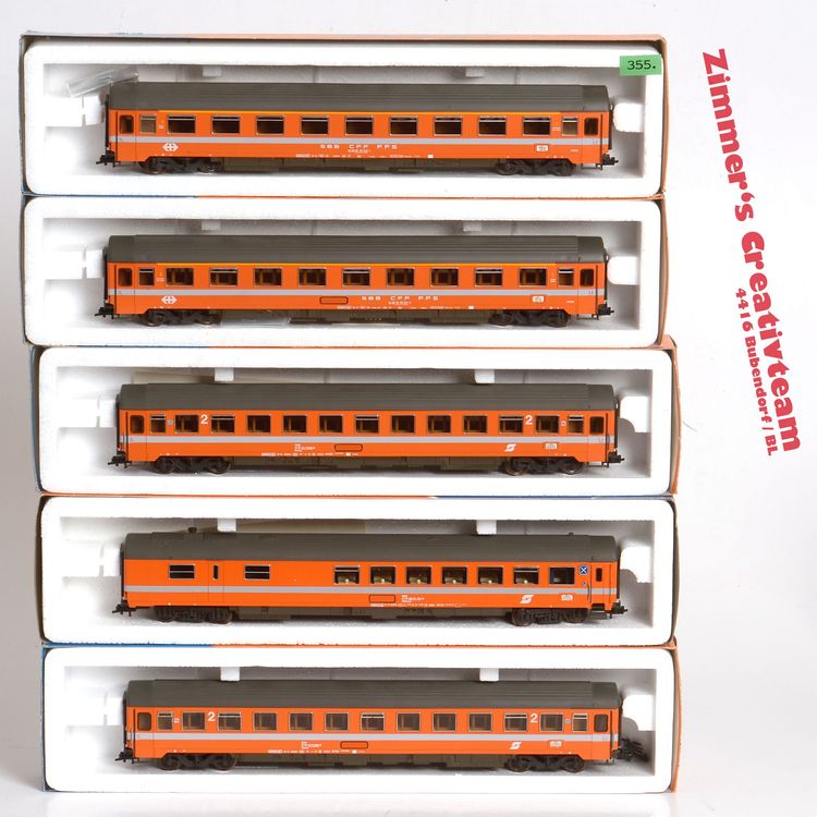 5 ROCO Eurofima Schnellzugswagen, SBB / ÖBB, H0, GS, OVP (Gebraucht) in ...