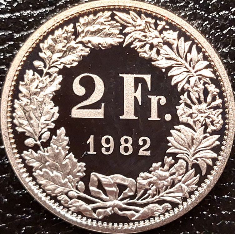 2 Franken Schweiz 1982 pp / aus Münzsatz/in einer Münzkapsel (Neu (gemäss Beschreibung)) in Arch ...