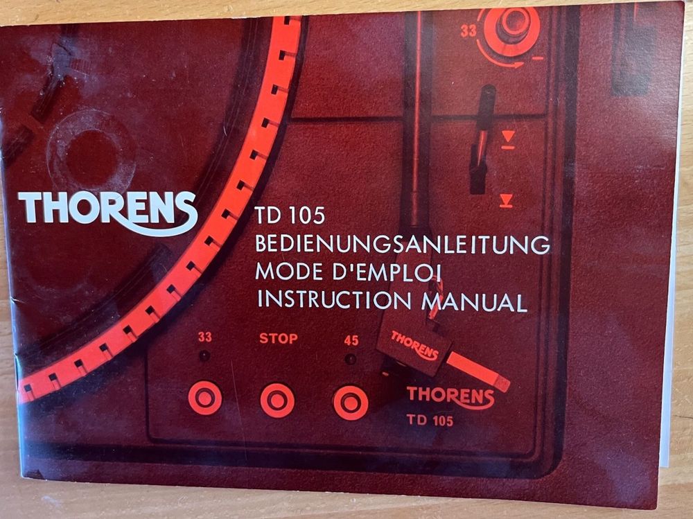 Plattenspieler Thorens TD105 - ein Klassiker aus den 80igern (Gebraucht ...