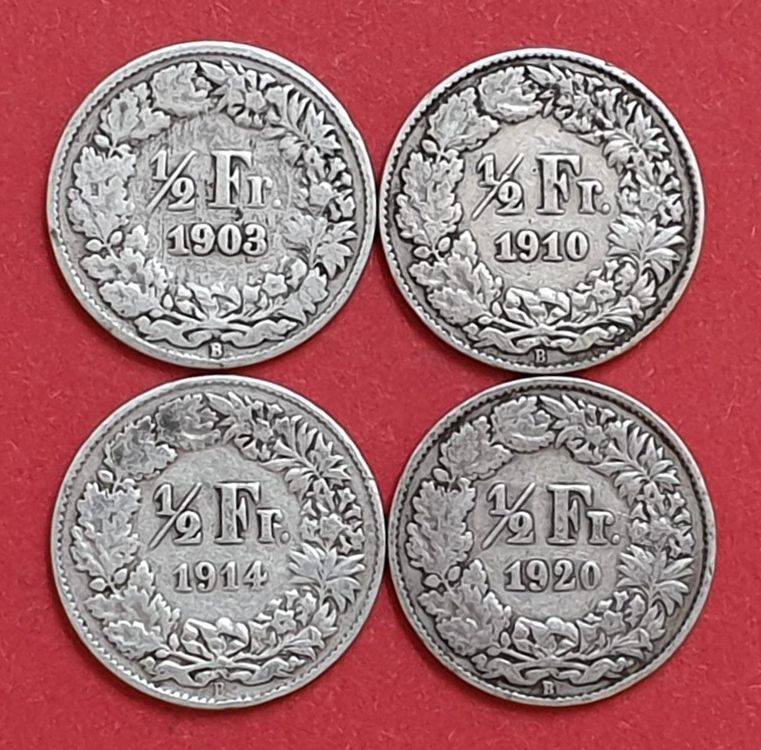 50 Rappen 1903,1910,1914,1920 "Silber" (Gebraucht) in Uttigen für CHF 7 – mit Lieferung auf ...