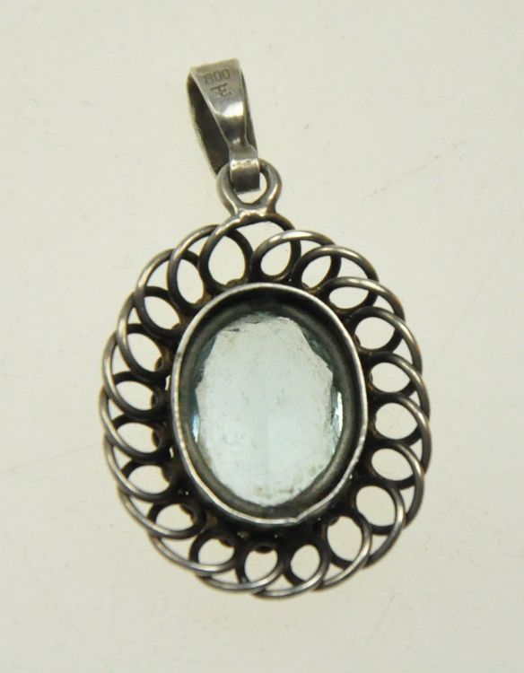 Silberanhänger mit hellblauem Stein | Kaufen auf Ricardo