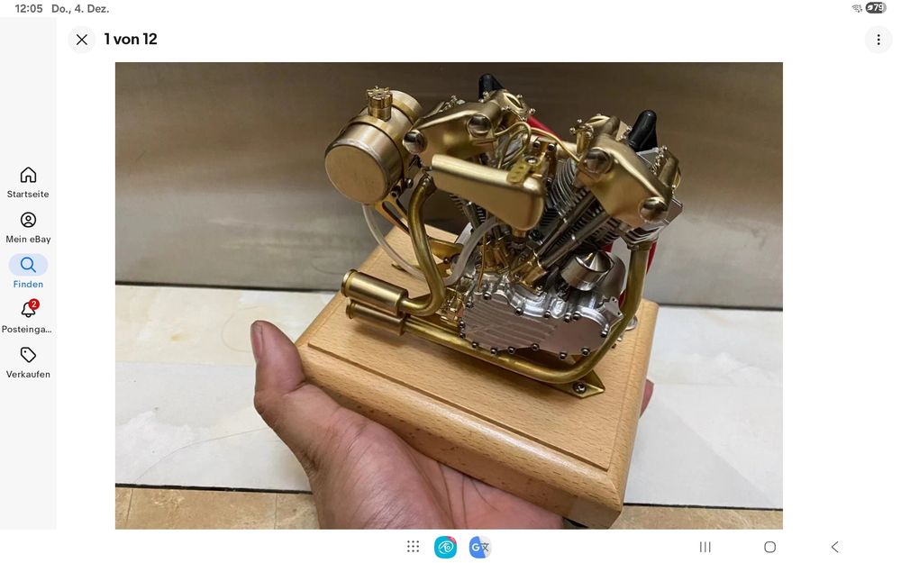 Harley V-Twin Knucklehead Motor V2 Benzinmotor M 1:5 CNC (Neu und ...