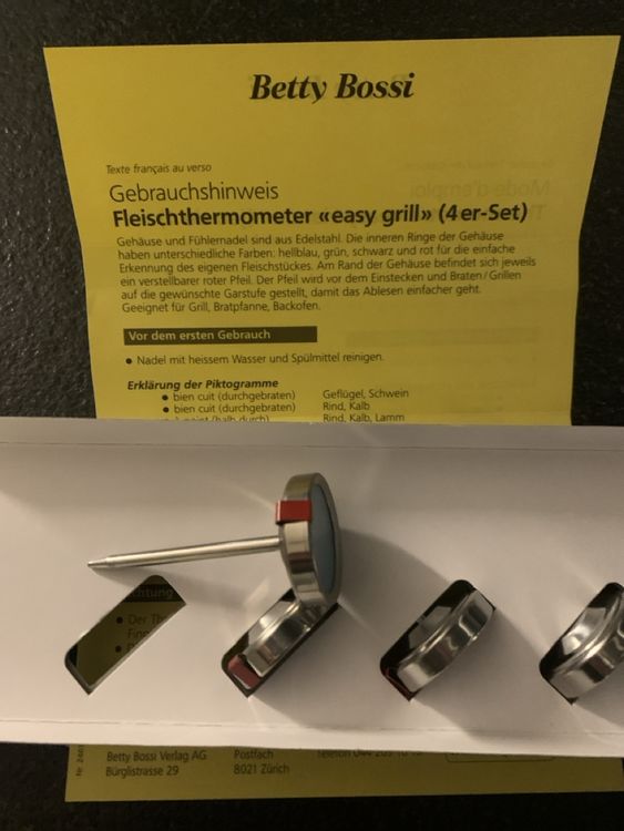 Betty Bossi Fleischthermometer easy grill 4er-Set | Kaufen auf Ricardo