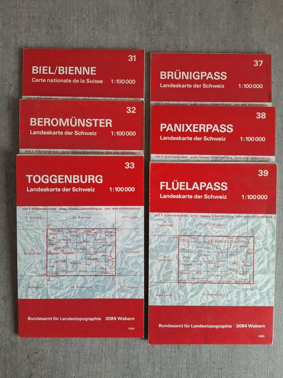 Landeskarten der Schweiz, 1:100000 / 6 Stück (Gebraucht) in Lohn ...