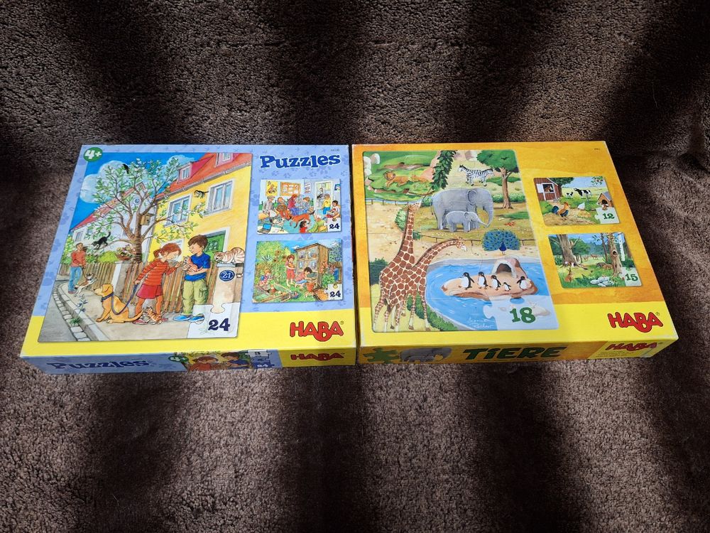 2x3 Haba Puzzles, 12 bis 24 Teile, Tiere/Bauernhof, Top Zust (Gebraucht ...