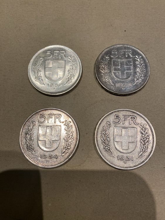 Silver munzen 4 Stuck 1931,1954,1932,1967 (Gebraucht) in Capolago für ...