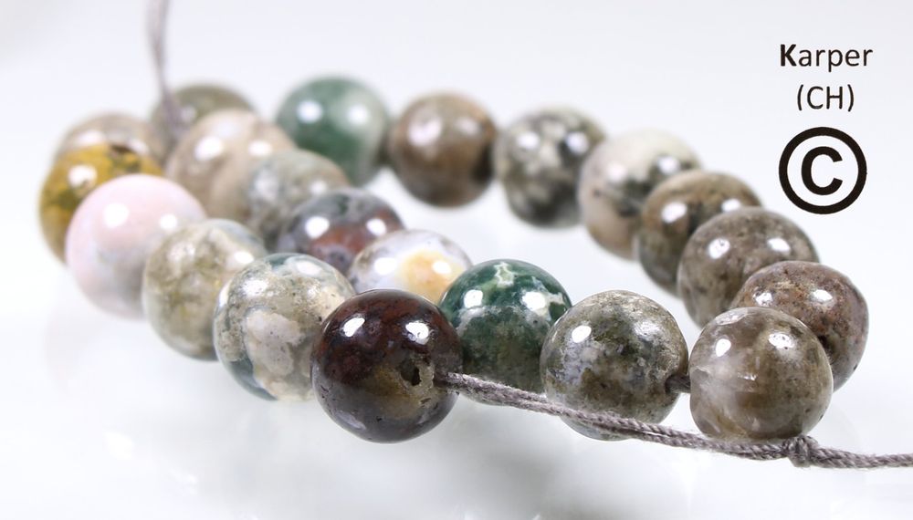 Ozean Jasis Strang / Rang Jaspe Océane, 10.5-12 mm (Neu und ...