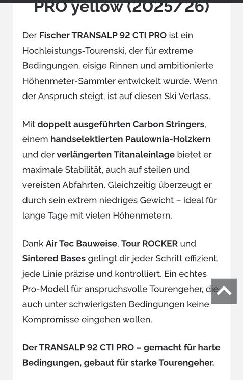 Fischer Transalp 92 CTI Pro Tourenski, 162cm, Top Zustand! (Gebraucht ...