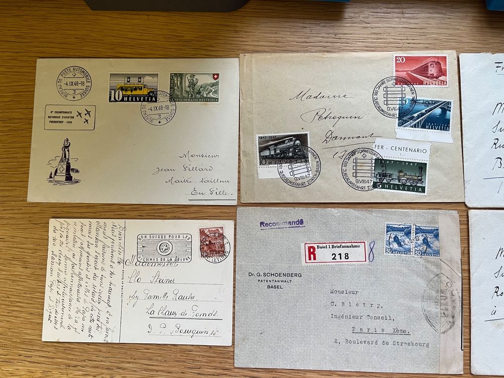 9 Belege /Karten FDC Schweiz aus den 40er Jahren (Gebraucht) in Murgenthal für CHF 4 – mit ...
