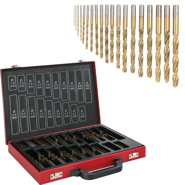 Bohrer Set 1-10mm - 170 teilig - Metallbohrer Arebos HSS TiN (Neu und ...
