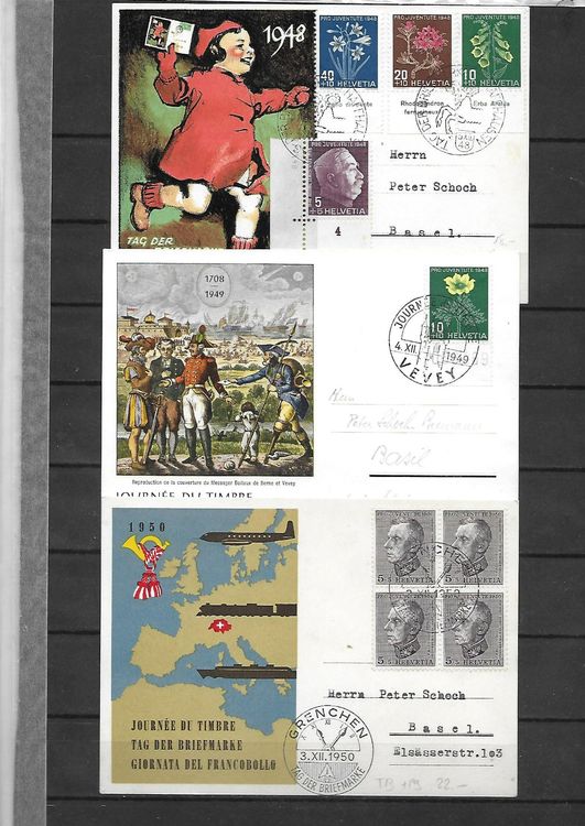 3 TB Belege mit PJ Frankatur 1949 - 1950 Kat: CHF 100.- | Kaufen auf Ricardo