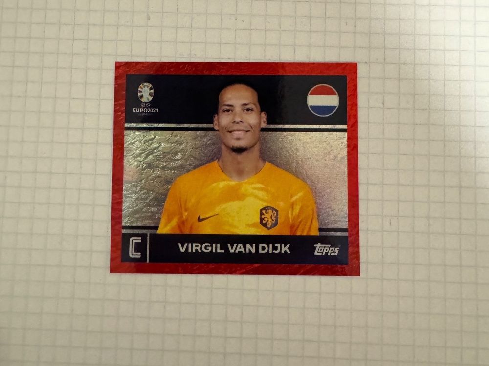 Virgil Van Dijk NED 2 EURO 2024 Germany TOPPS sticker (Neu (gemäss ...