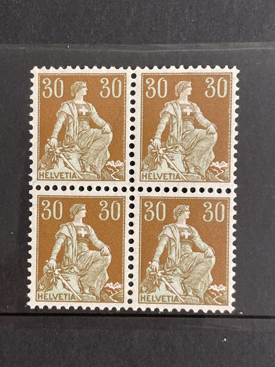 Briefmarken Sitzende Helvetia mit Schwert, 4er Block | Kaufen auf Ricardo