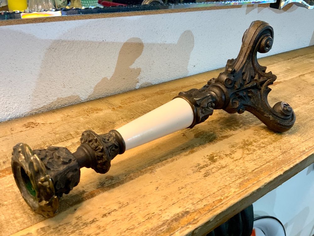 JUGENDSTIL KERZENHALTER ZINNGUSS MARMOR FRANKREICH UM 1900 | Kaufen auf Ricardo