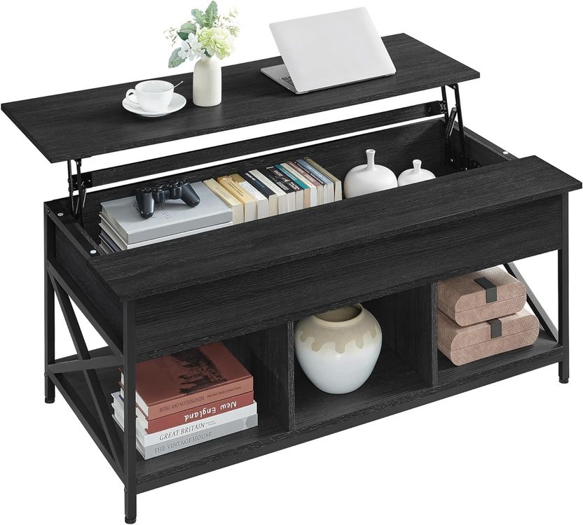 Höhenverstellbarer Couchtisch mit Stauraum LUMORIS (Neu und ...