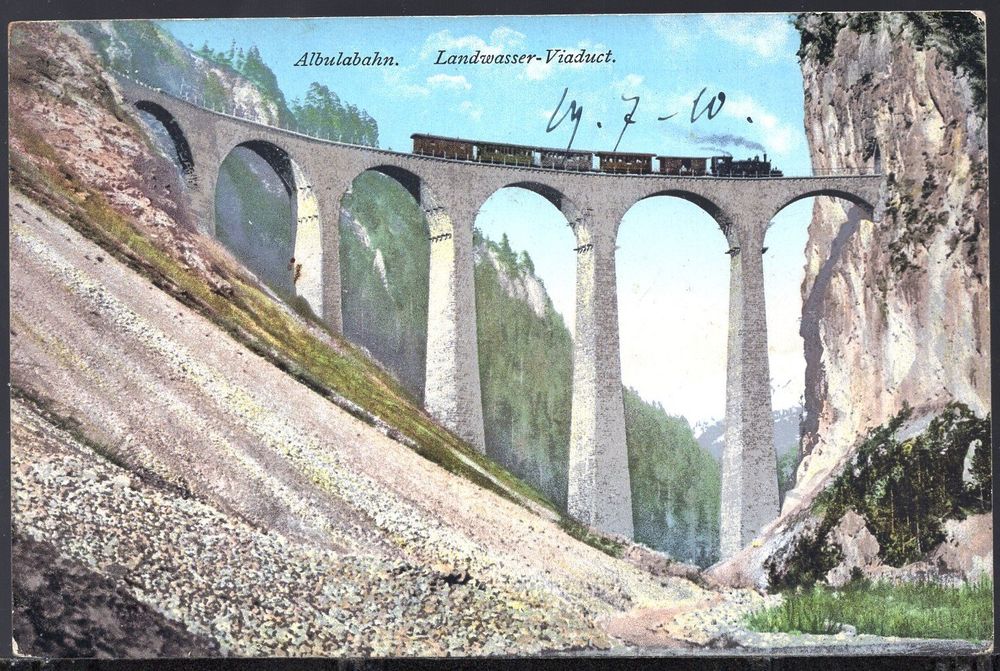 Albulabahn Landwasser-Viadukt BAHNPOST 19.VII.10 --62 RHÄT (Gebraucht ...
